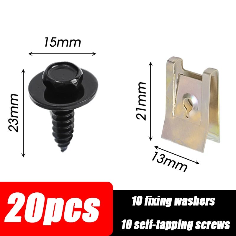 Автомобильная фиксированная прокладка, саморез, U-образный зажим для BMW серии, установленный на отделке, комплект из нержавеющей стали с зажимами для гаек с резьбой 20Tybe E