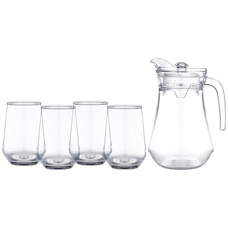 Набор для сока/воды 5 пр: кувшин 1,5 л + 4 стакана 390 мл KSG-172-175