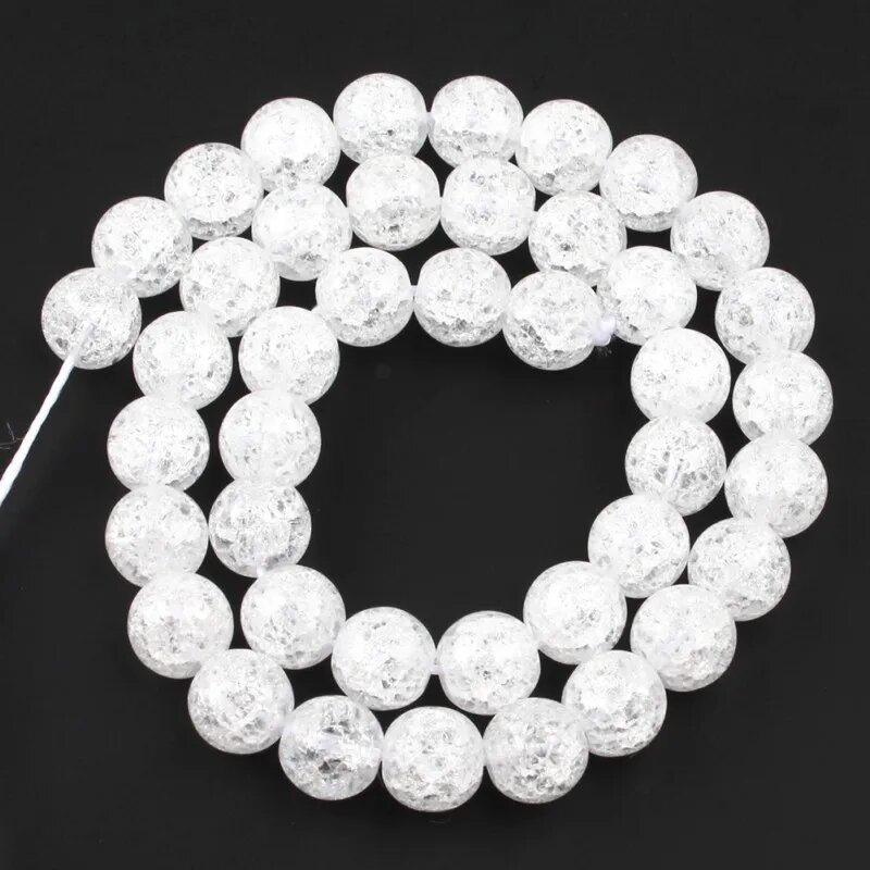 Кристальные бусины LNMBII белые снега 4-12 мм Белый, 10mm 36pcs beads, white