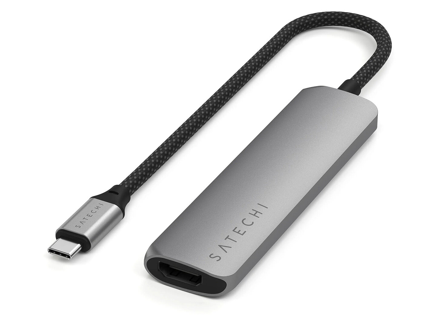 Док-станция/ USB-хаб Satechi 4-in-1 USB-C Slim Multiport Adapter 4K Type-C HDMI 2x Type-A 80Вт Серый ST-P4SM ST-P4SM