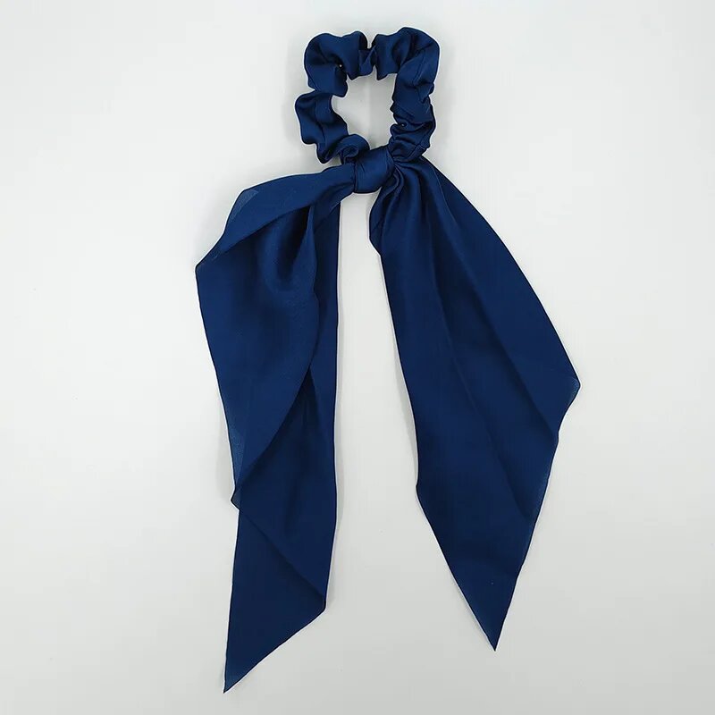 MOONBIFFY Атласные резинки для волос Темно-синий, Синий