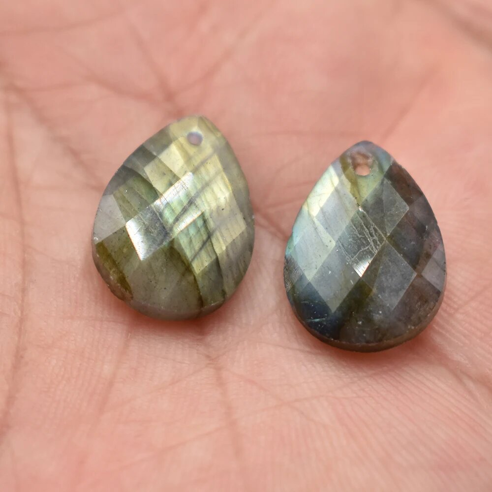 Бусины из натурального камня капля 12 шт. Labrador stone