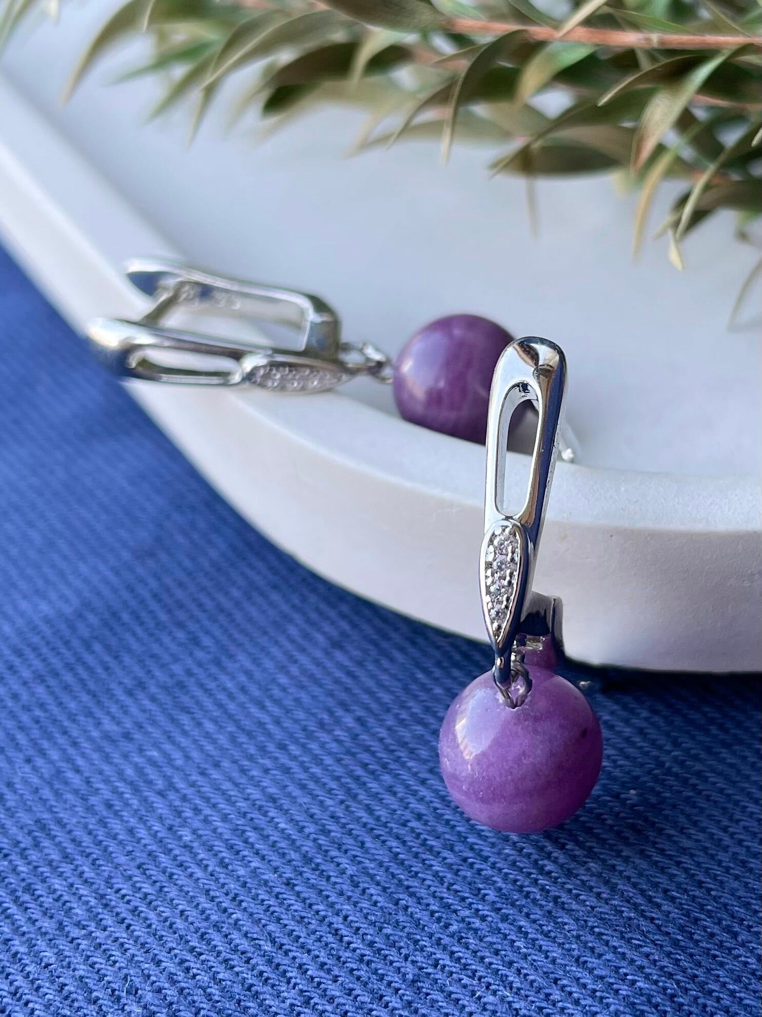 Серьги, фианит