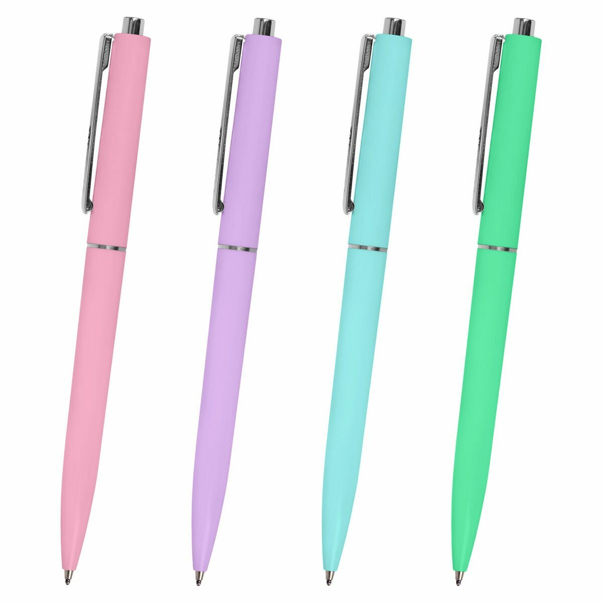 Ручка шариковая автоматическая Brauberg X17 Pastel (0.5мм, синяя, стандартный узел) (144155), 12шт.