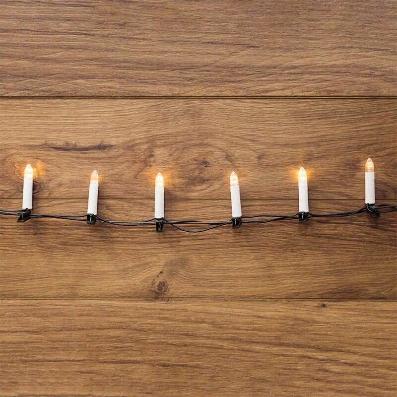 Гирлянда Свечи 4м, темно-зеленый ПВХ, 20 LED теплый белый