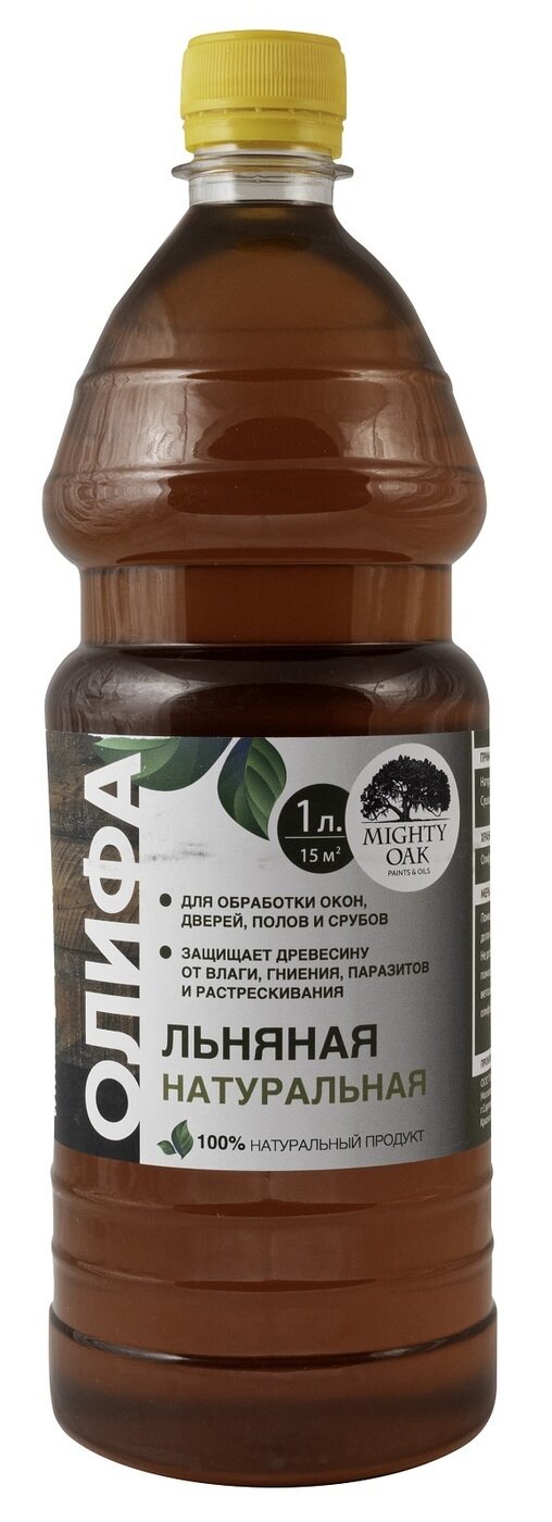 Олифа льняная натуральная Mighty Oak натуральная 1 л