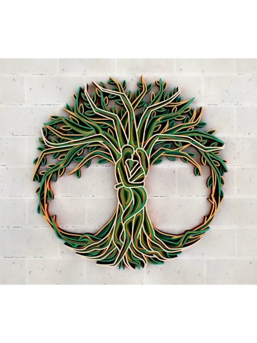 Панно на стену деревянные пазлы мандала раскраска Любовь