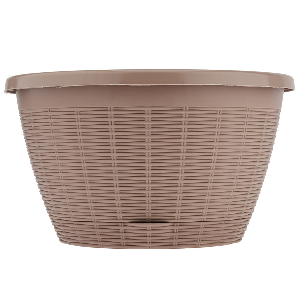 Кашпо для цветов BMC пластмассовое 4,5 л, диаметр 27 см, h 16 см, фраппе, без подвесов (КШ-9805)