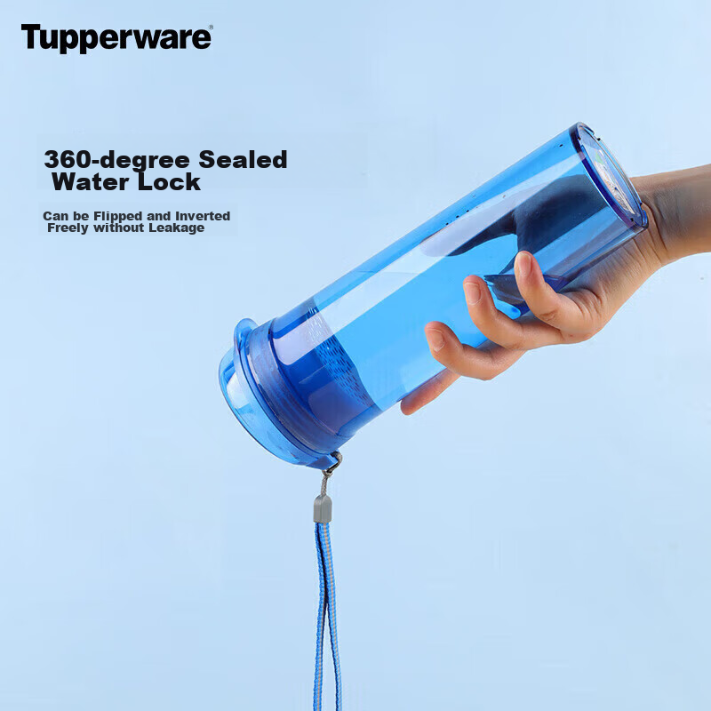 Tupperware Crystal MAX Plastic Cup 600ML, Portable Sports Water Bottle for Men And Women Students, Large Capacity with Dual Drinking Spouts, Ruby Red