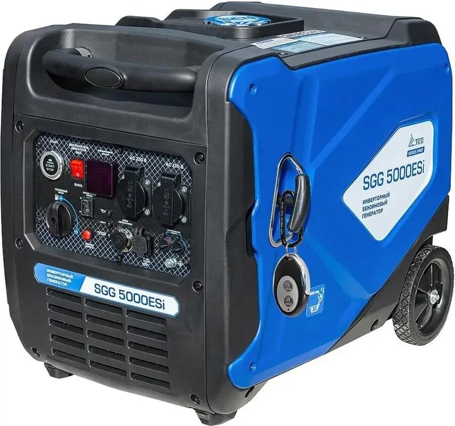 SGG 5000ESi / Бензиновый генератор ТСС SGG 5000ESi, 220 В, 5кВт, на колёсах с АКБ [060053]