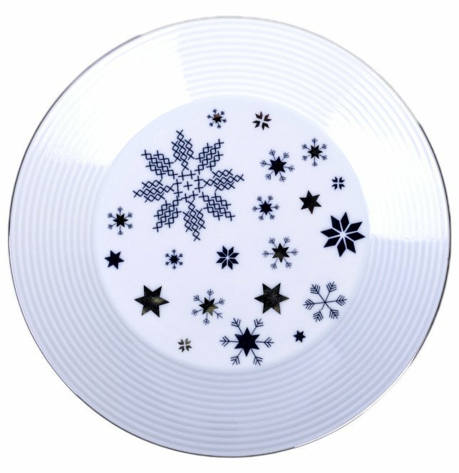 Тарелка 19 см Thun "Леа /Новогодний" синий / 263233
