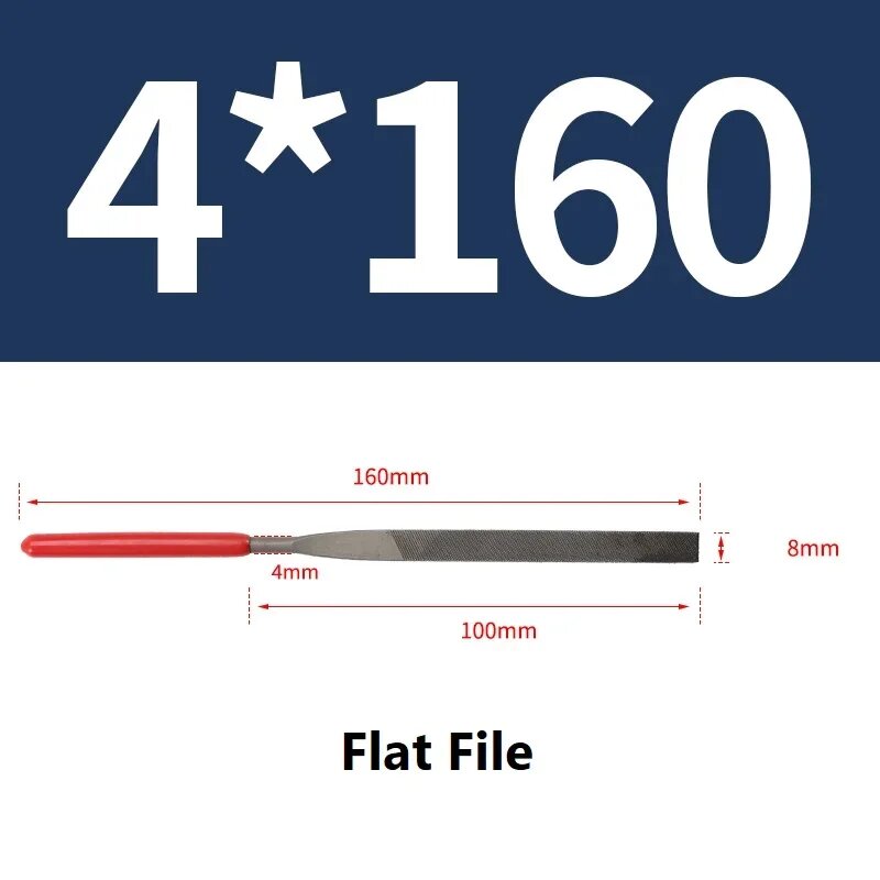 Напильник плоский M4x160mm, 4шт