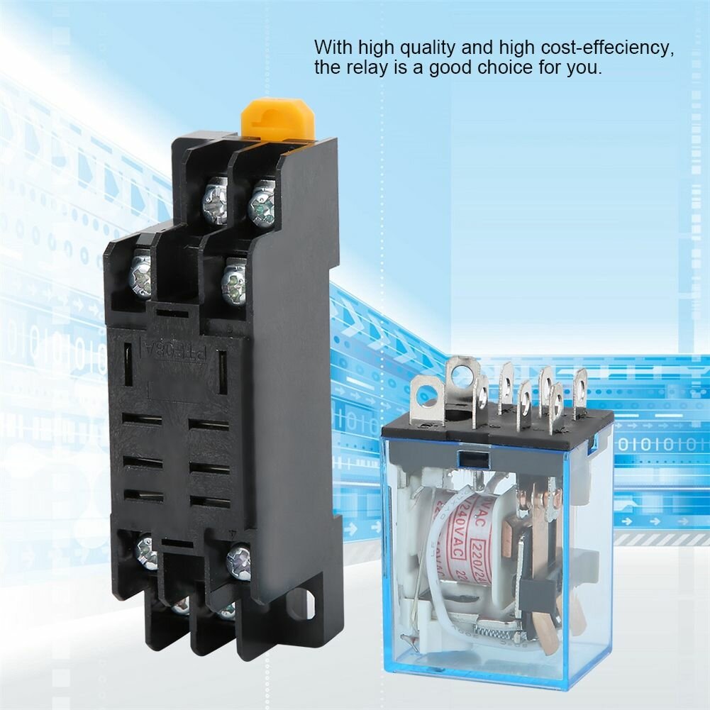 10 комплектов 8-контактного силового реле с базовой катушкой переменного тока 220 В, универсальные поставки электрооборудования