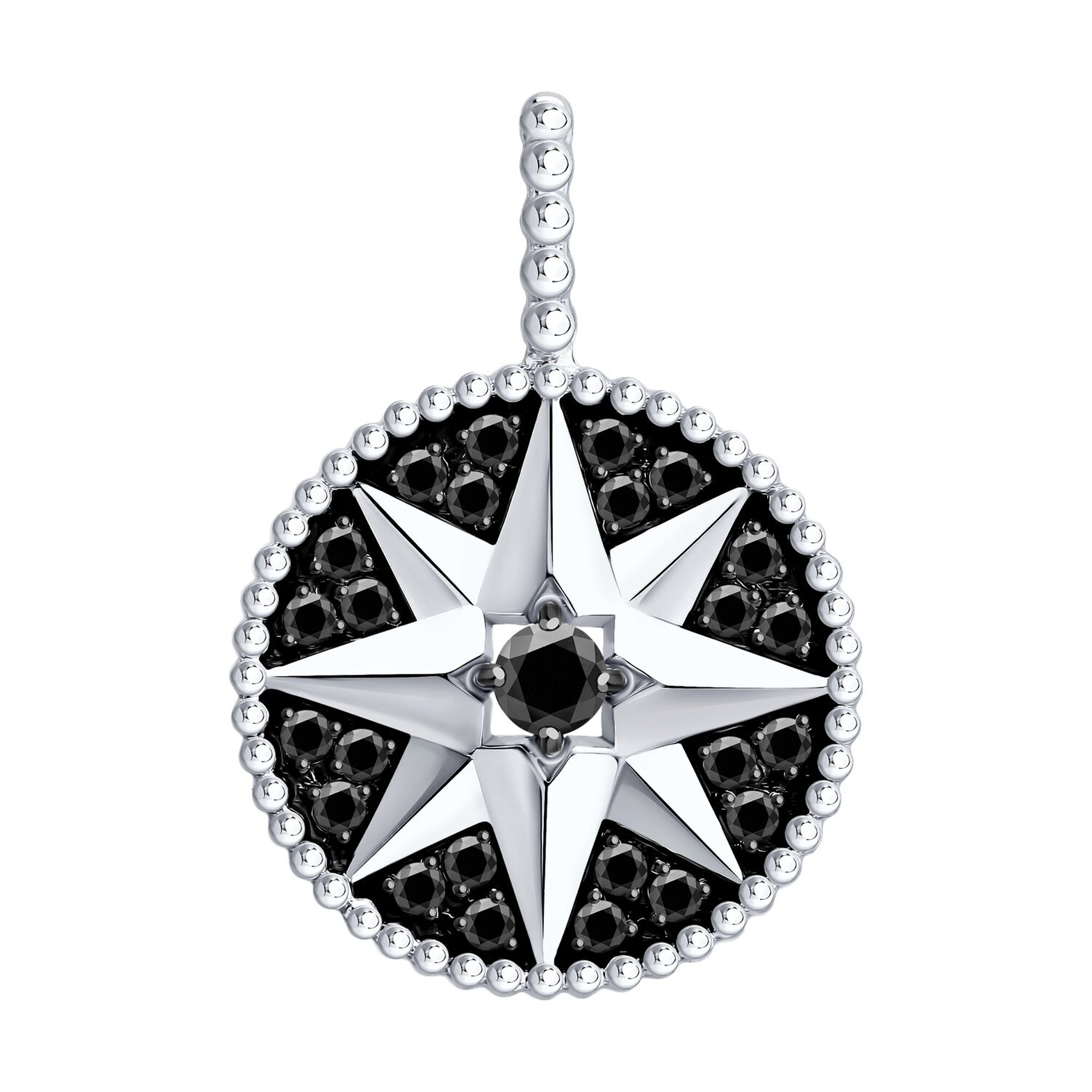 Подвеска, белое золото, 585 проба, бриллиант