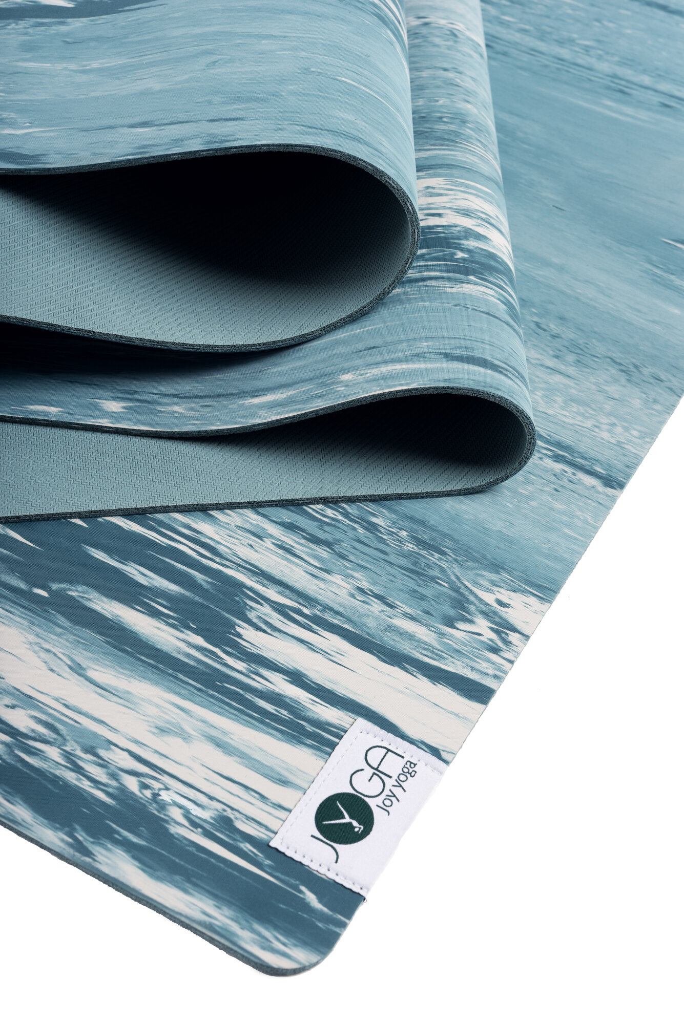 Коврик из натурального каучука JOY Yoga Comfort голубой мрамор