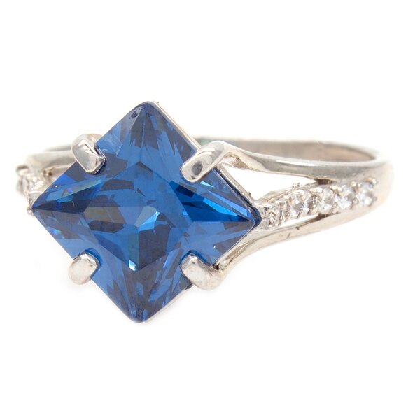 Кольцо, серебро, 925 проба, фианит