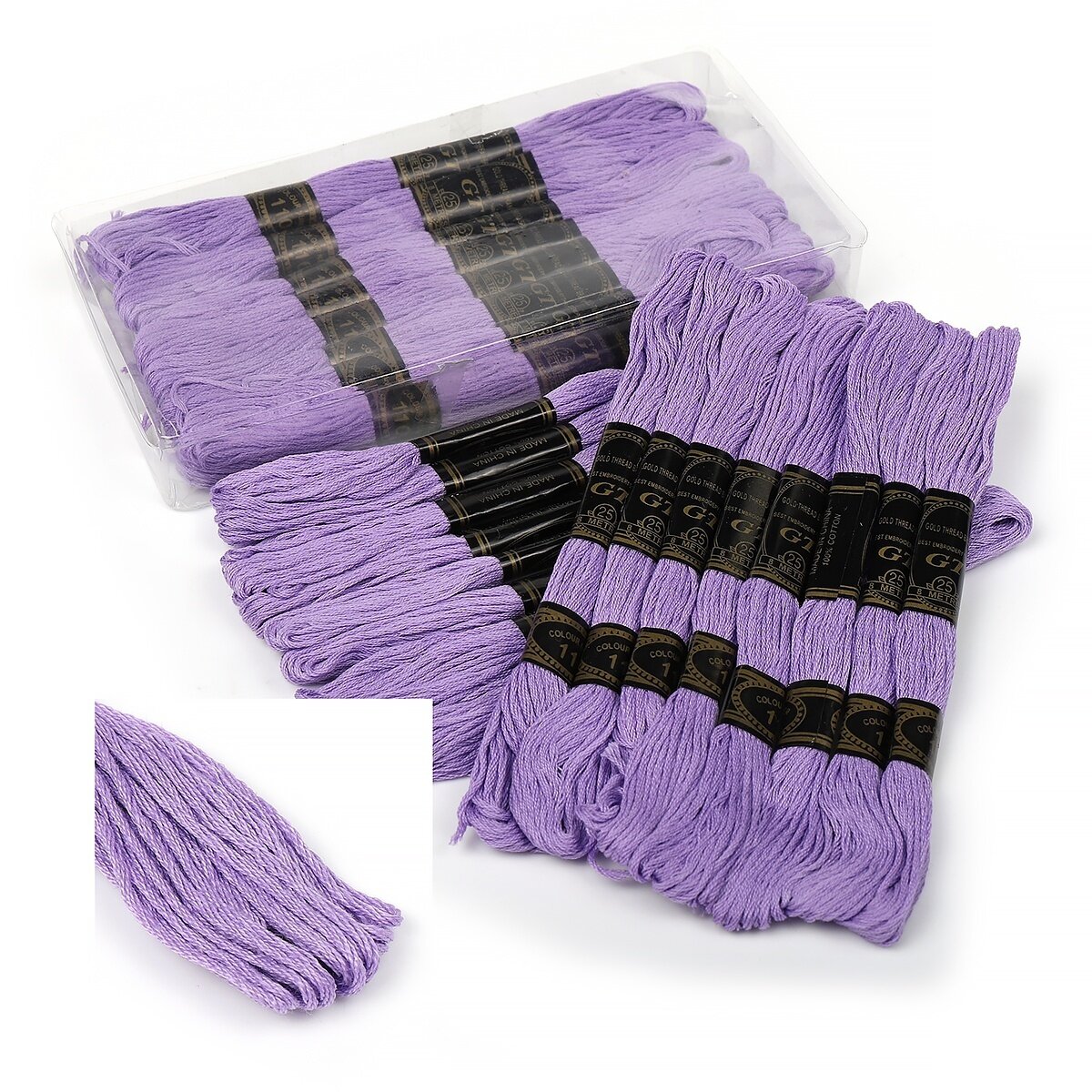 Нитки мулине IDEAL 100% хлопок, 24х8 м, цвет 110, сиреневый (МУЛ. МШ. IDEAL.110)