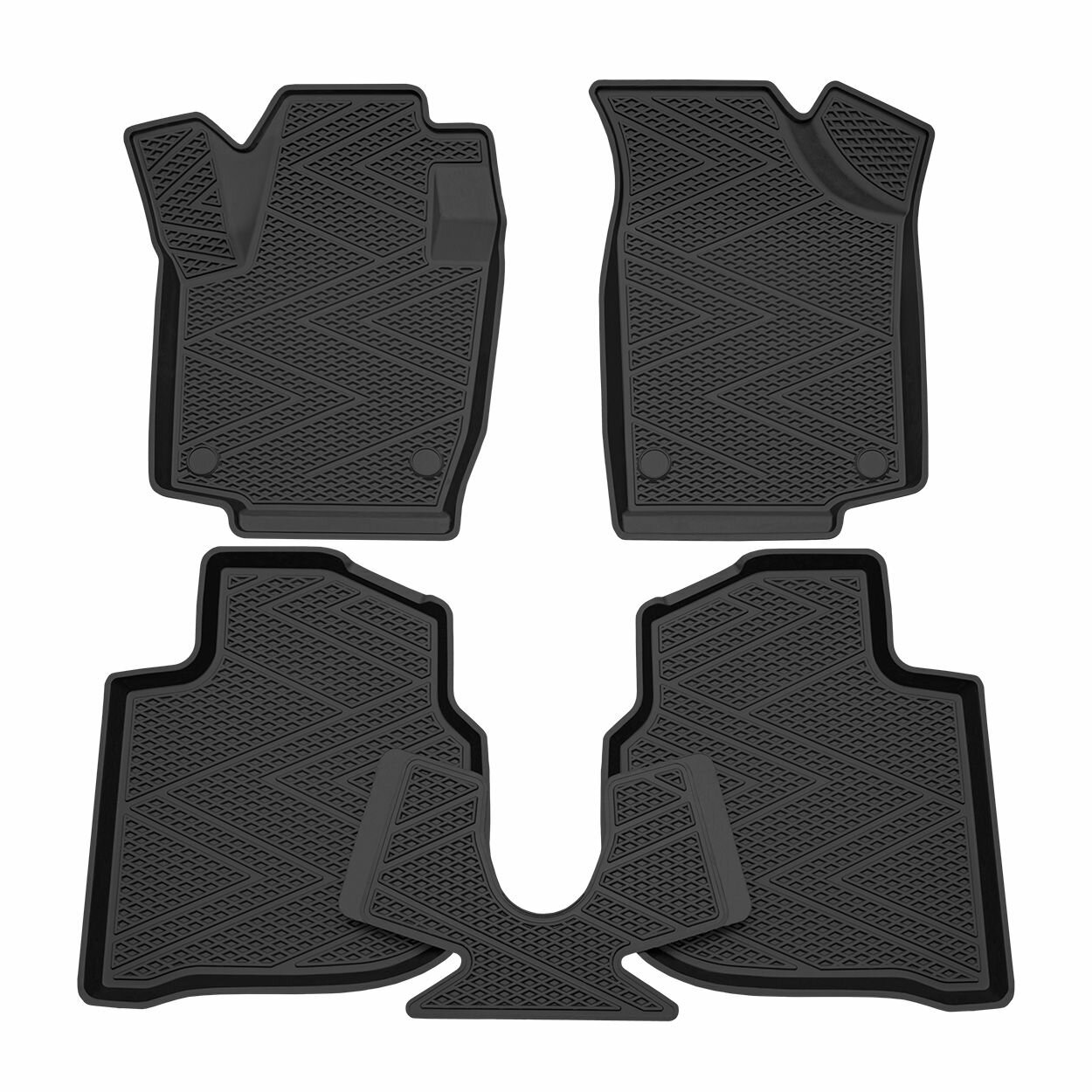 Коврик салонный резиновый Ячеистый Ромб для Skoda Rapid (14-н. в) (Борт 4см)