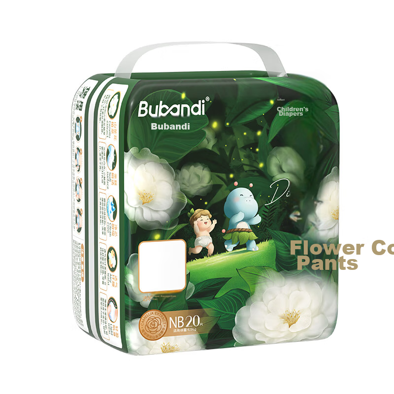 Bubandi Camellia Core Pants Diapers, NB 80 Pieces, Ultra-Thin Breathable, Unisex for Boys And Girls