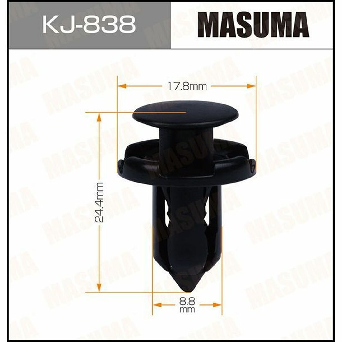 Клипса автомобильная (автокрепеж) для японских автомобилей Masuma KJ-838 50шт.