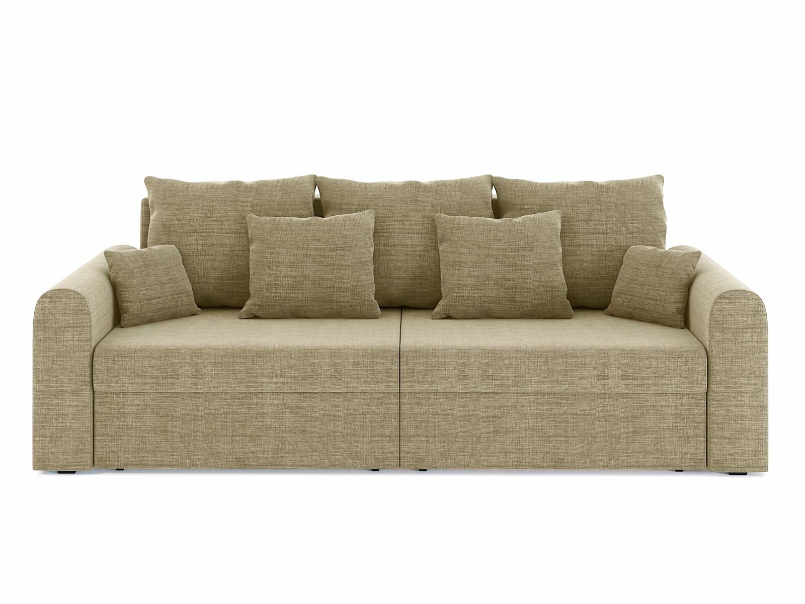 Диван-кровать Мэдисон еврокнижка-трансформер, рогожка Дрим Дарк Беж, ящик для белья