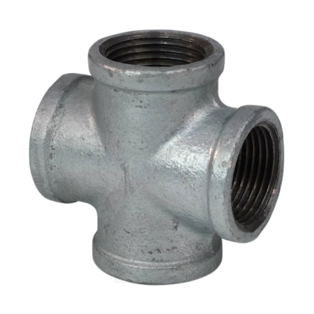 Крест прямой, чугун оцинкованный, Ду 25 (1") ВР/ВР Fittex PLUS