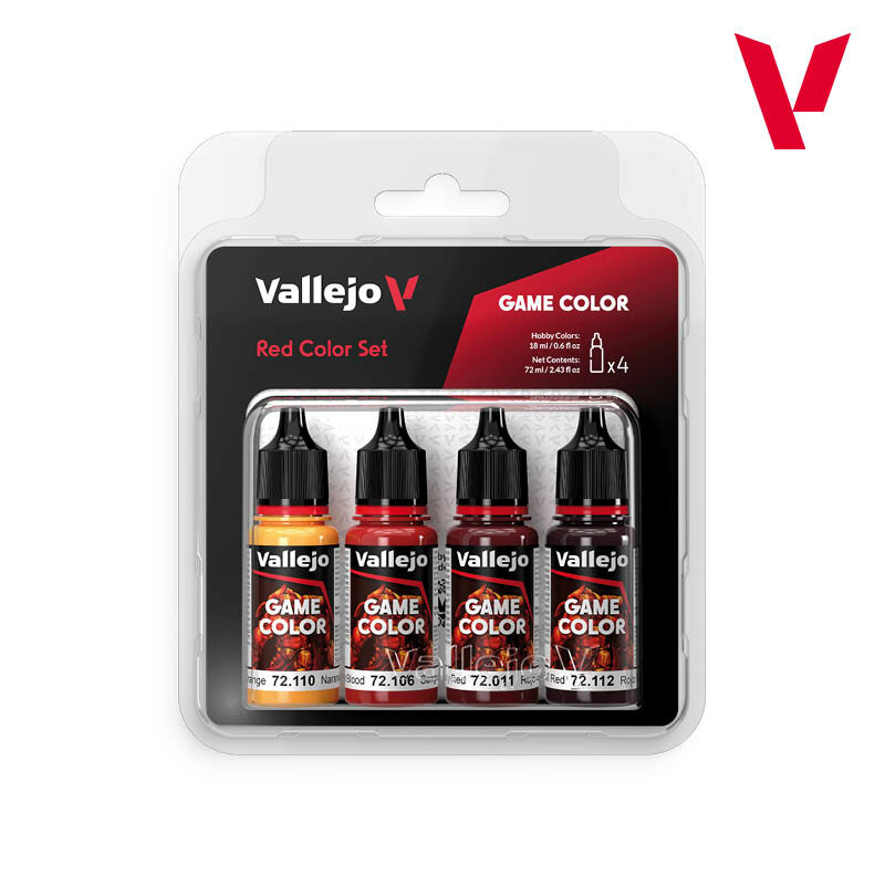 Набор красок для сборных моделей Vallejo Game Color: Red Color Set (4) - обновленная формула 2024