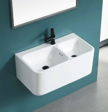 Раковина подвесная CeramaLux 75 см A1007 белая