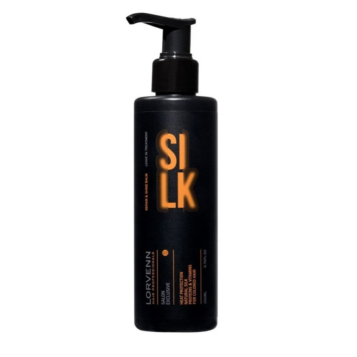 Бальзам Lorvenn Exclusive Silk Repair & Shine с протеинами шелка для блеска и восстановления волос, 200 мл