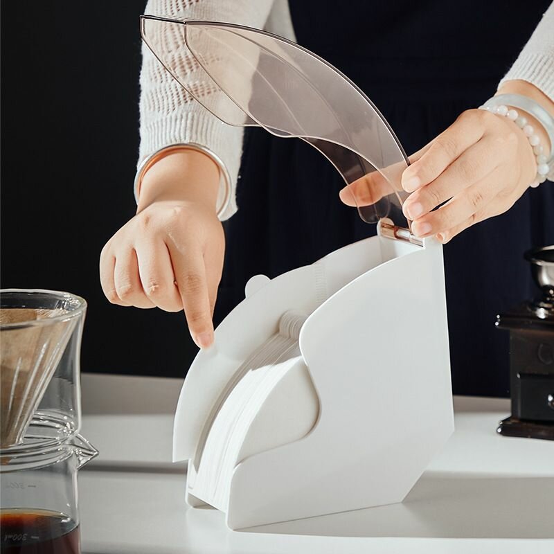 Держатель для кофейных фильтров с крышкой, компактный органайзер для кухни, защита от влаги и пыли, удобное хранение