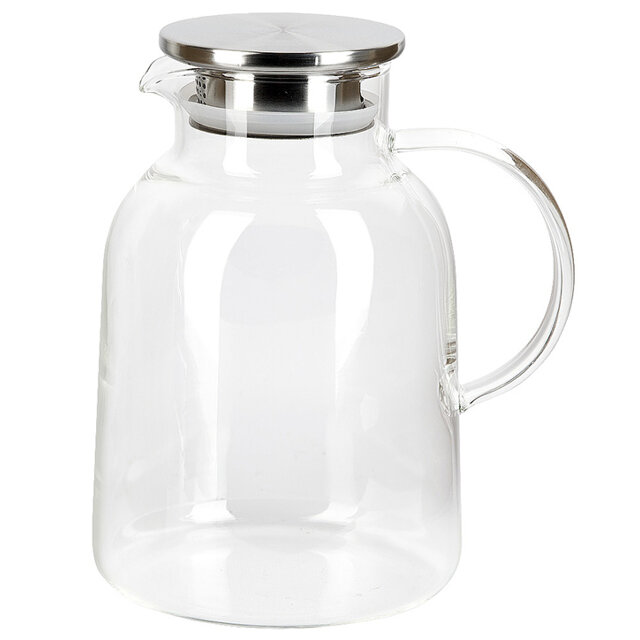 NOUVELLE HOME кувшин 2 л с крышкой из нержавеющей стали и стекла, элегантный дизайн