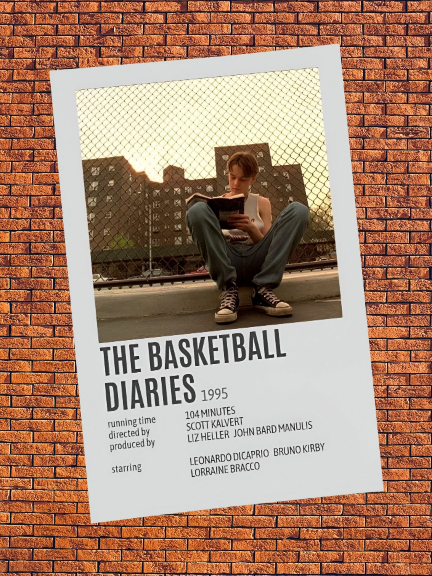 Постер "Дневники баскетболиста" в стиле "полароид", формат А3, 297 х 420 мм, глянцевый