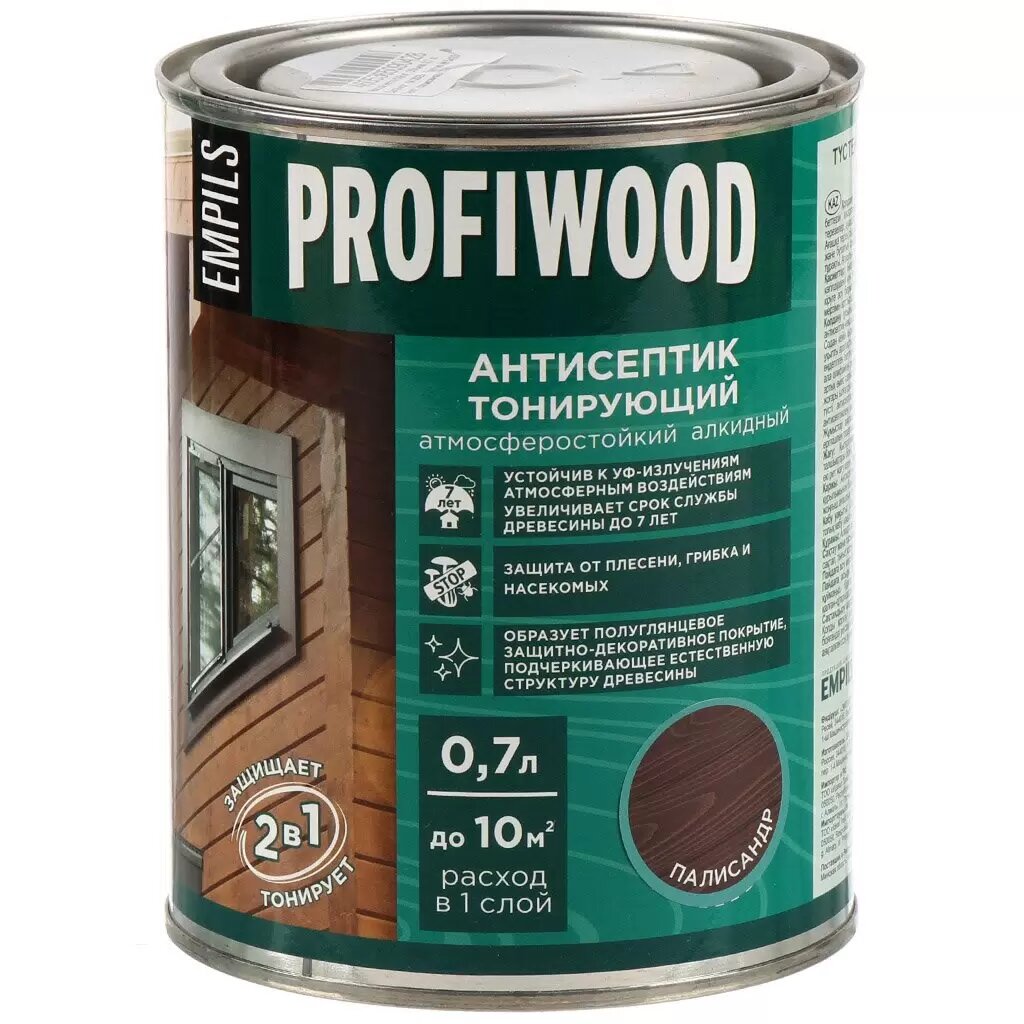 Антисептик Profiwood, для дерева, тонирующий, палисандр, 0.6 кг