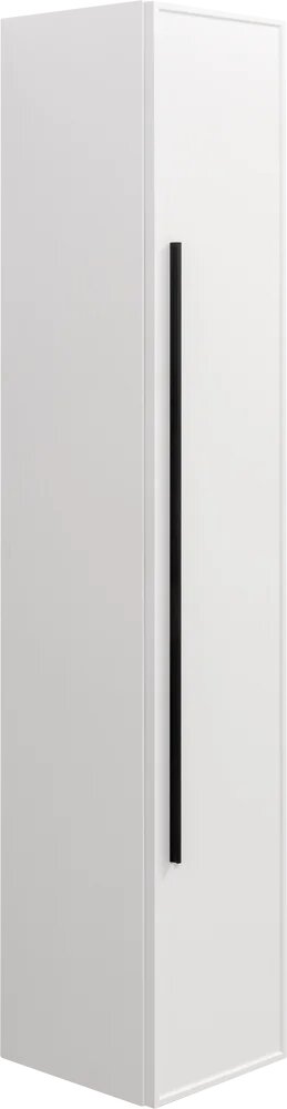 Шкаф-пенал для ванной La Fenice Elba подвесной, 30 см, белый, матовый, с дверками, фурнитура черная, из МДФ