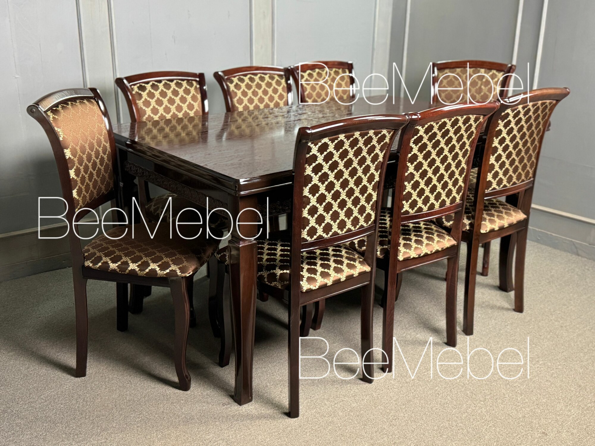 Обеденная группа стол 160+8 стульев