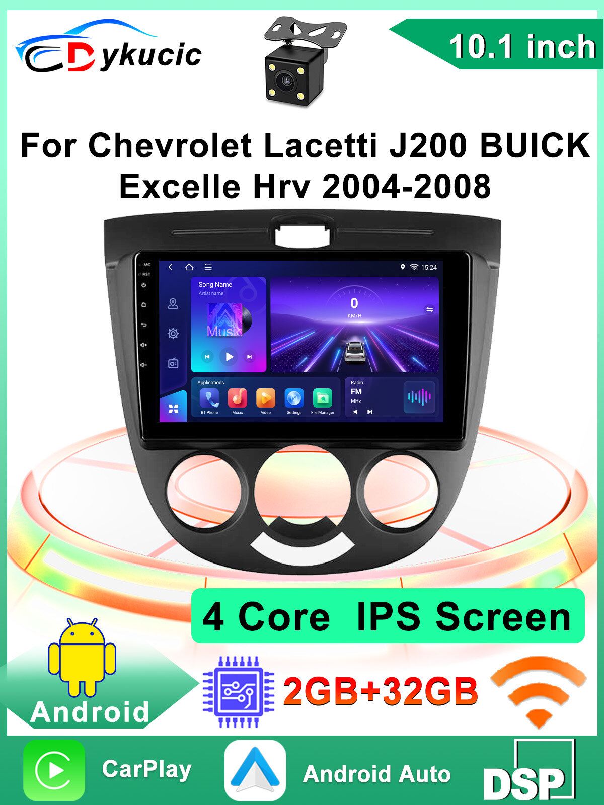 Магнитола для Chevrolet Lacetti J200 BUICK Excelle Hrv 2004-2008,4 ядерный процессор, Wifi, андроид штатная автомагнитола