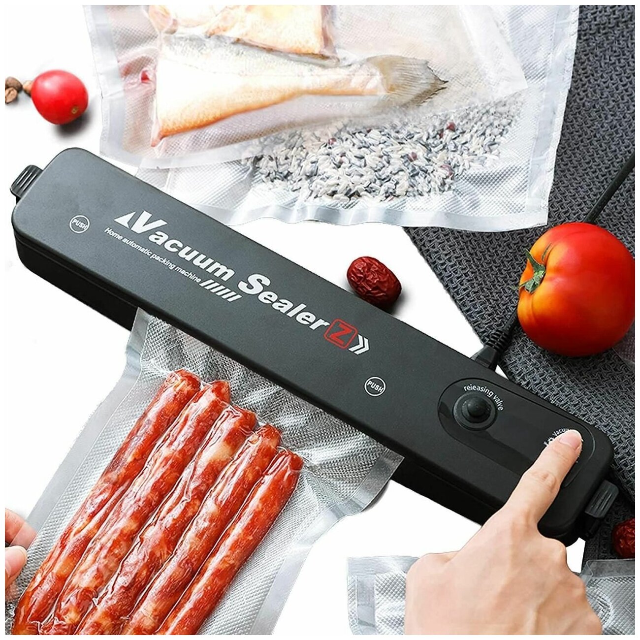 Вакуумный упаковщик Vacuum Sealer ZKFK-001/Ваккуматор/Упаковка продуктов в домашних условиях