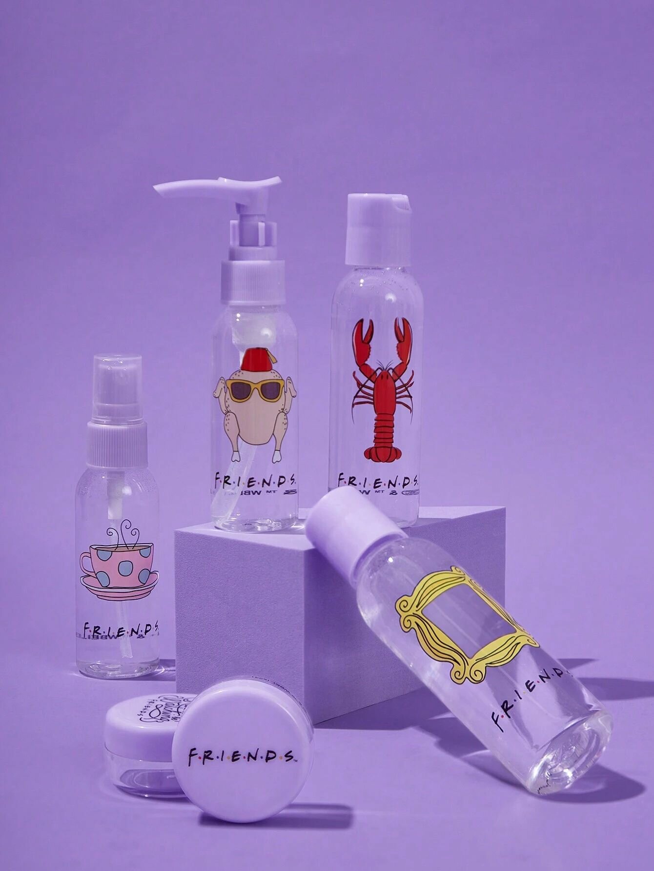 FRIENDS / Друзья Компактные прозрачные флаконы-дозаторы (набор из 6 шт.)