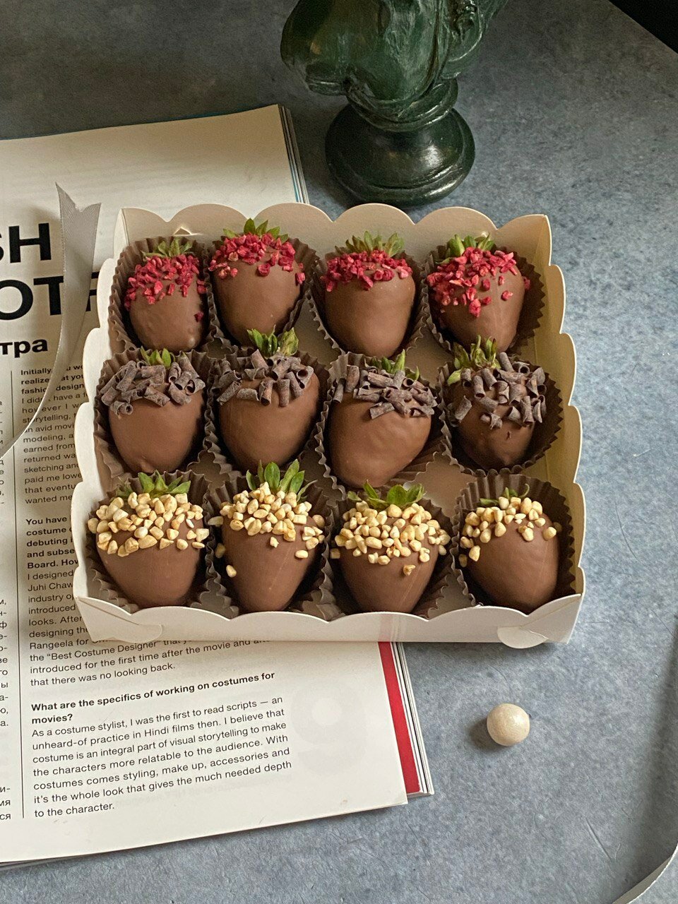 Подарочный набор Клубника в молочном шоколаде Подарок близким Подарок учителю (9-12)