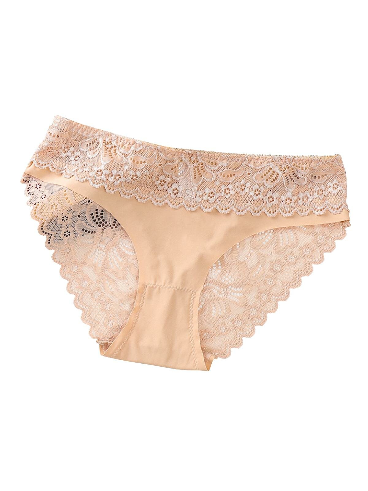 Женское кружевное белье Трусики Сексуальное интимное белье Низкие кружевные эротические трусики Прозрачные бесшовные трусики, Цвет - M