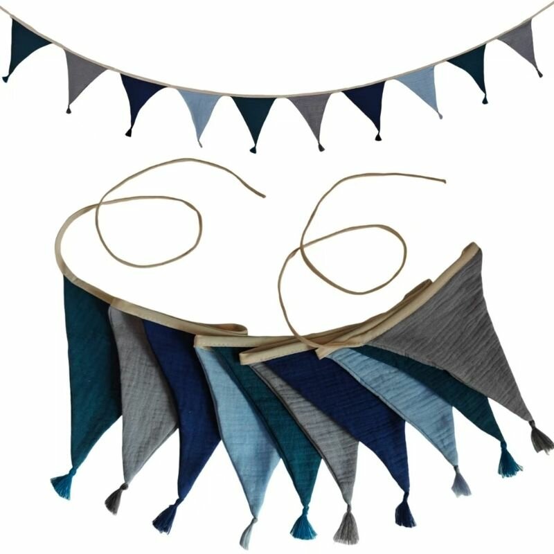 Хлопковые флажки для украшения детской комнаты, винтажные и многоцветные, C