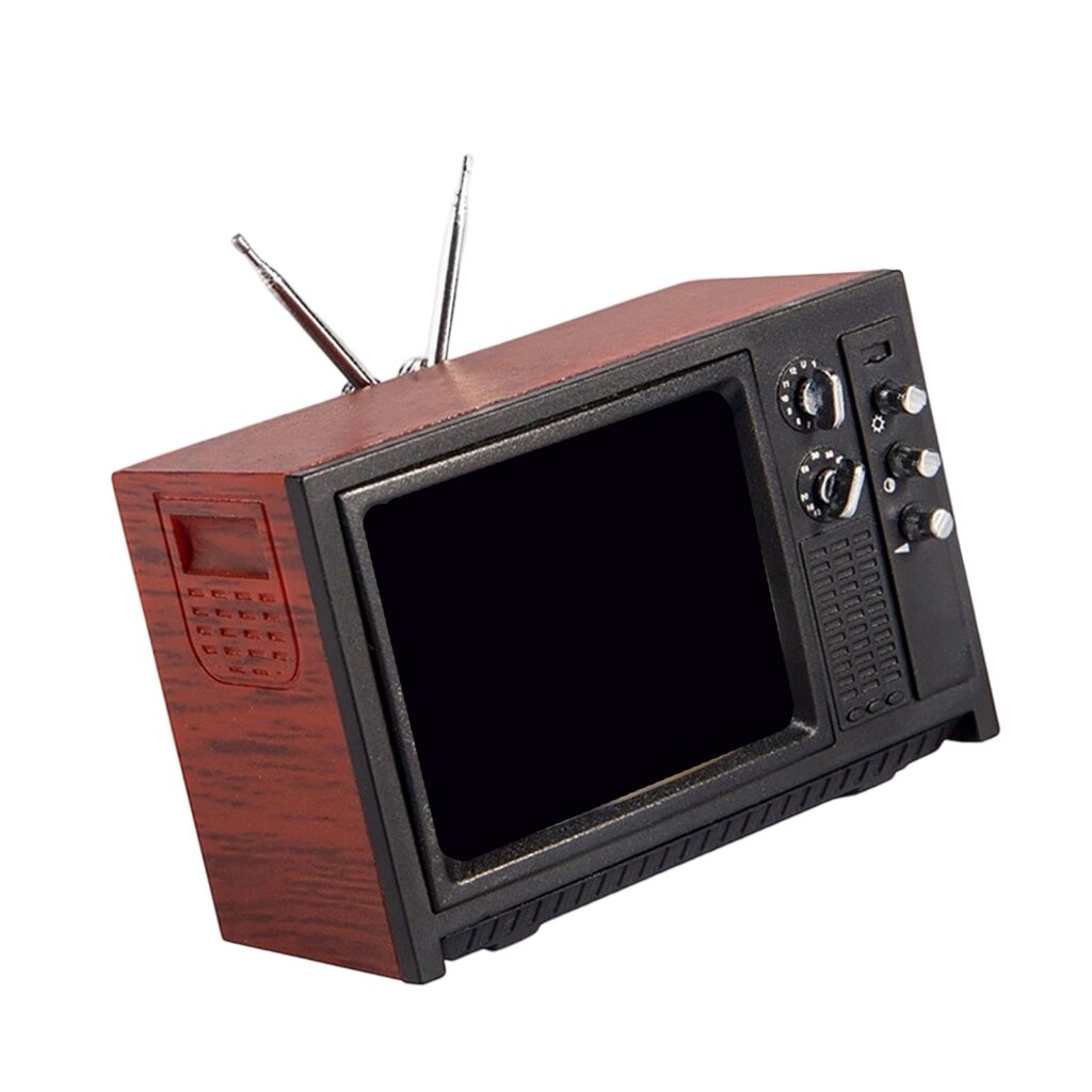 Антикварная миниатюрная модель телевизора 1/12, аксессуар для декорации кукольного дома с реалистичными деталями для коллекционеров и энтузиастов