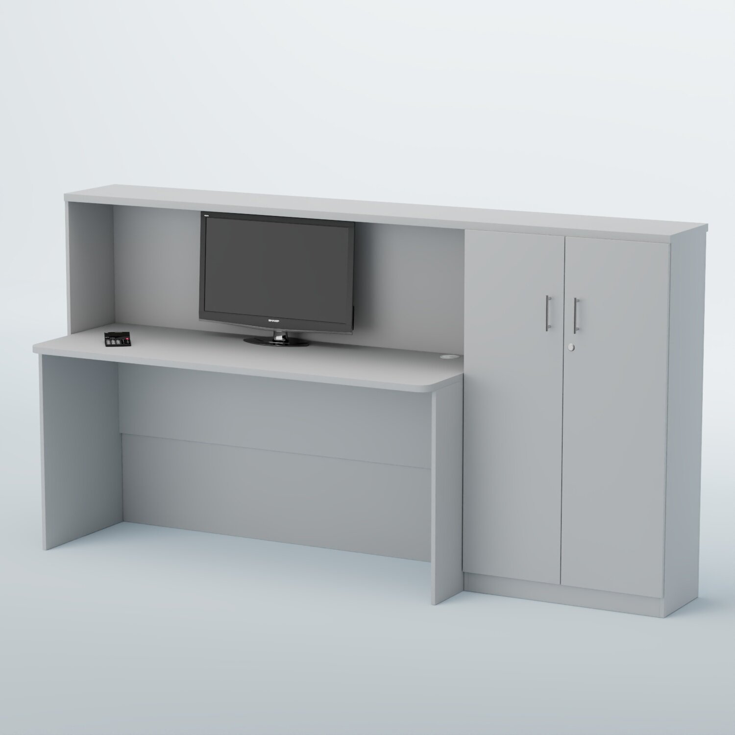 Ресепшн с большим столом и тумбами вега №4Д, Белый. Производство товара - компания ТОБ.