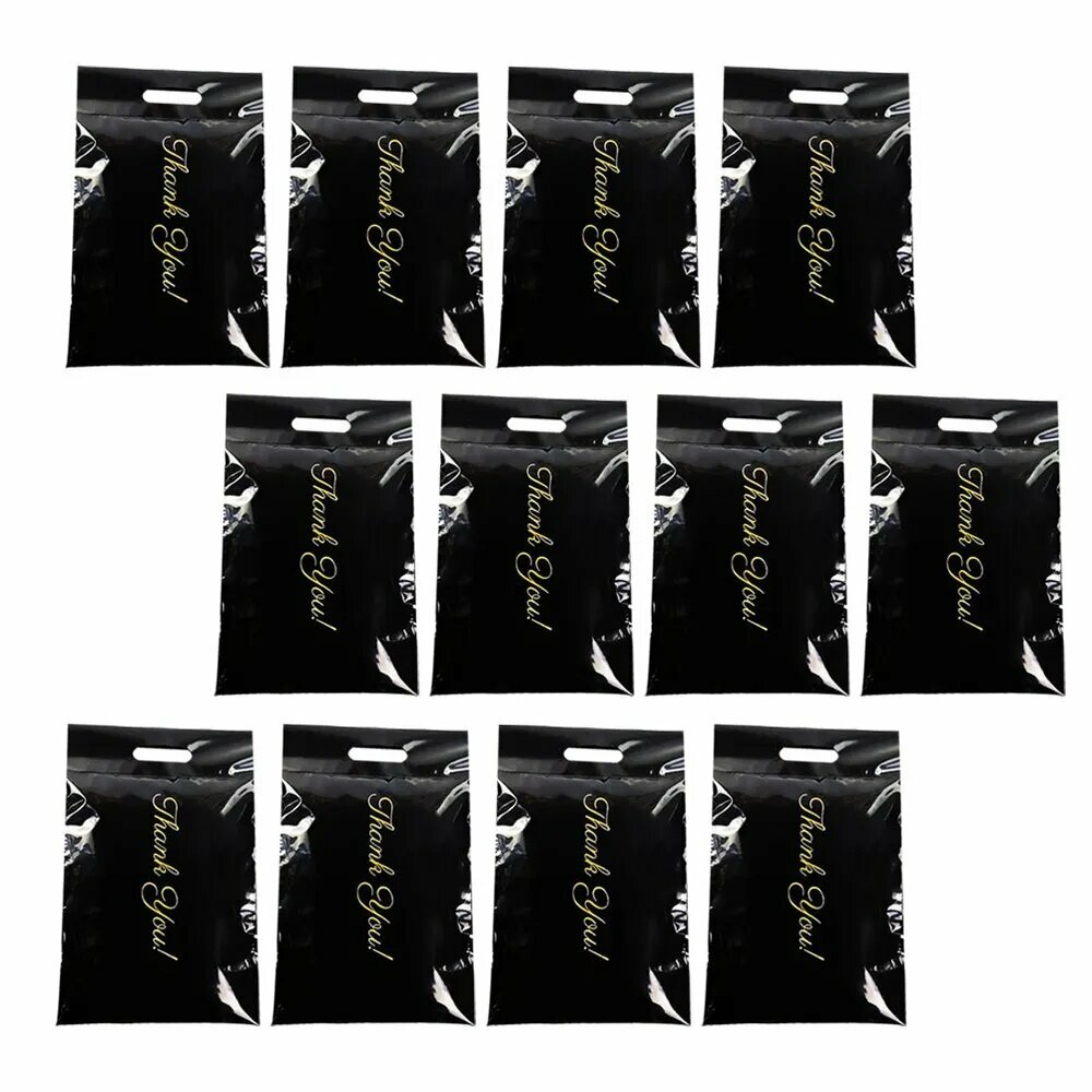 Набор из 100 черных почтовых пакетов с ручками для упаковки и доставки заказов