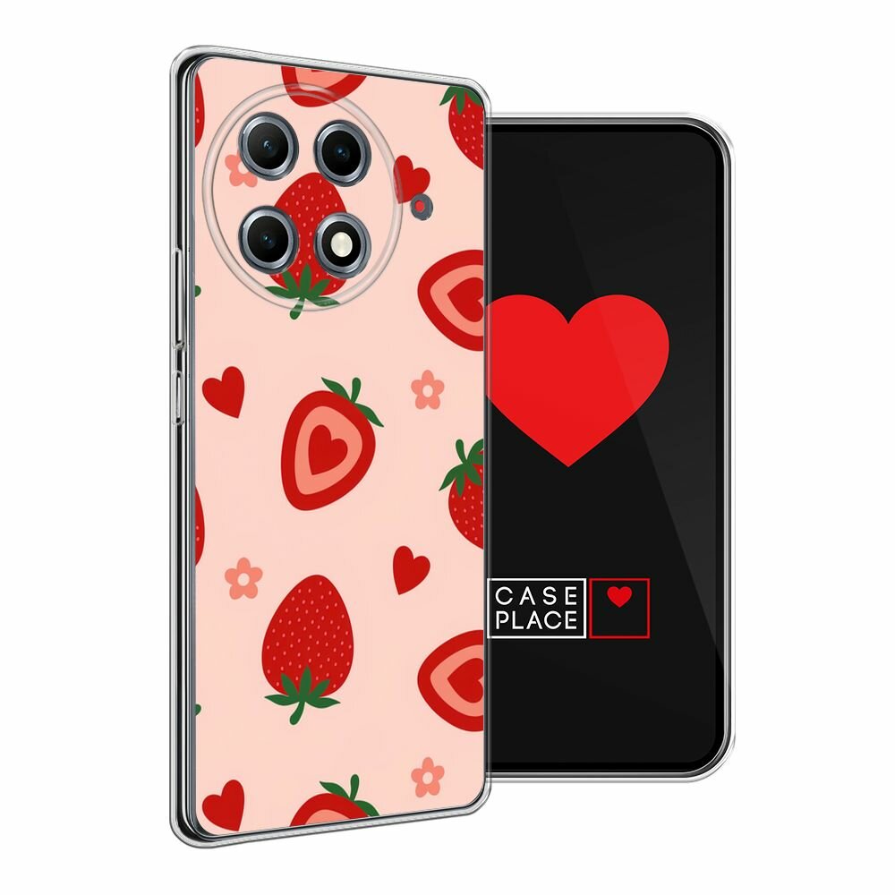Чехол на Tecno Camon 30S Pro / Текно Камон 30S Про с принтом "Heart strawberries 1 - 14 февраля" — фото 1