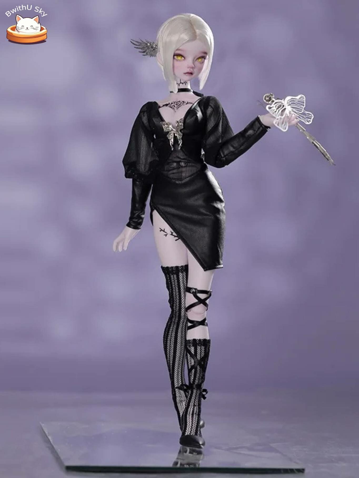 Кукла BwithU "Wuyin", 1/4, коллекционная, в черном платье, с крестами