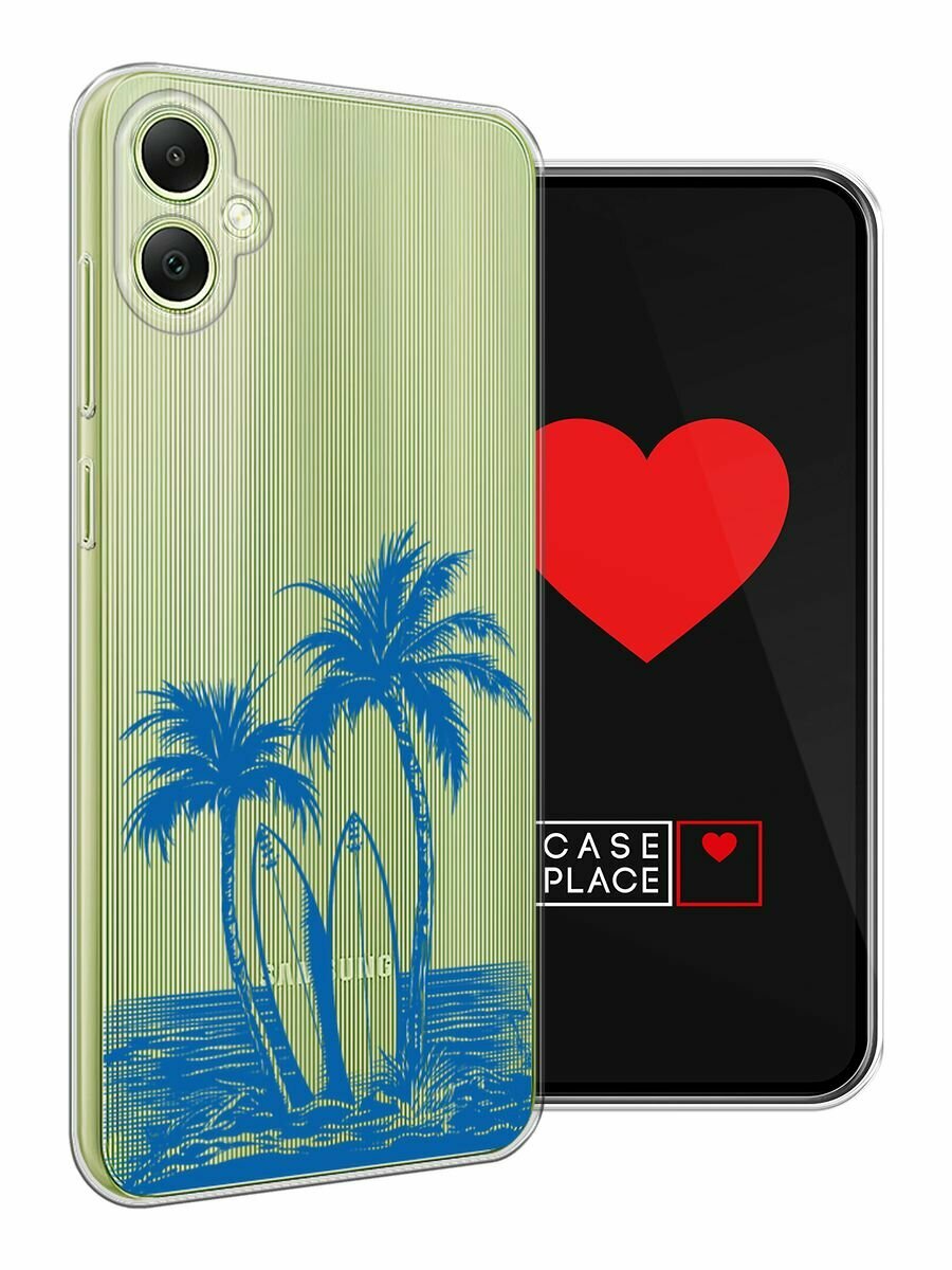 Чехол на Samsung Galaxy A05 / Самсунг Галакси A05 с принтом "Сёрфинг на островах 1", прозрачный — фото 1