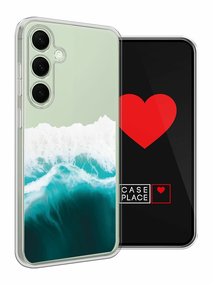 Чехол на Samsung Galaxy S25 Plus / Самсунг S25 Плюс с принтом "Большая волна", прозрачный — фото 1