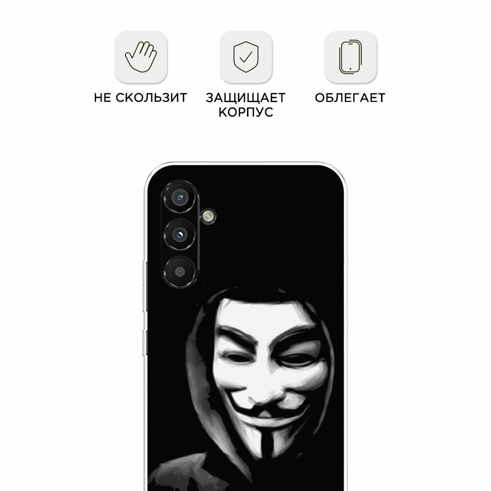 Чехол на Samsung Galaxy A34 / Самсунг A34 с принтом "Анонимус" — фото 1