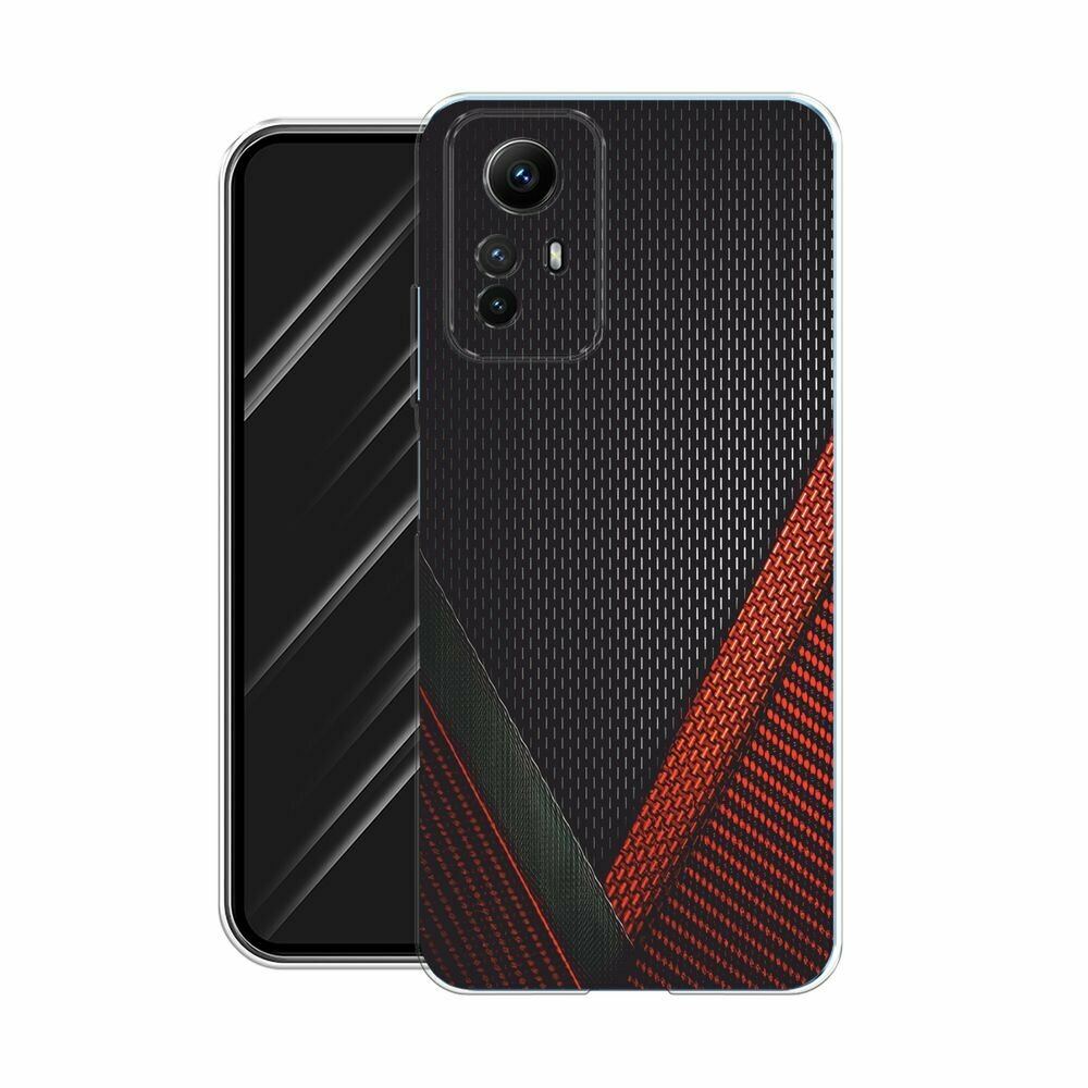 Чехол на Xiaomi Redmi Note 12S / Сяоми Редми Ноут 12S с принтом "Красный карбон" — фото 1